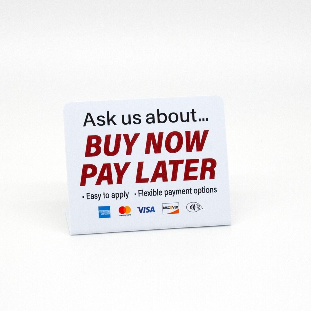 3pk Buy Now Pay Later Payment Signs, Credit Card Logos, Countertop ...