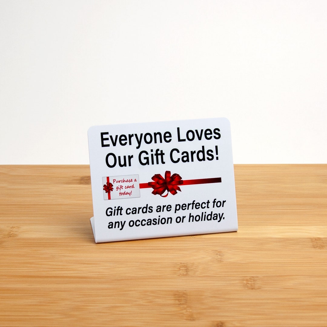 6pk Gift Card Signs "everyone Loves Our Gift Cards, L Style Plastic ...