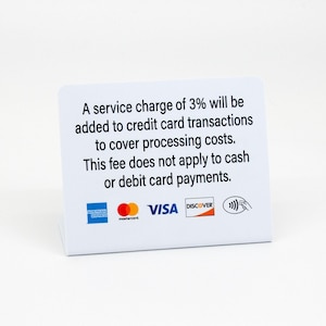 3% Credit Card Fee Sign - Etsy