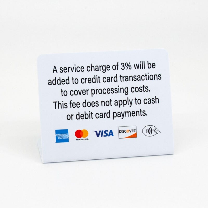 3% Credit Card Fee Sign - Etsy