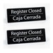 4pk Bilingual Register Closed Signs, Large Checkout Lane, Black W ...