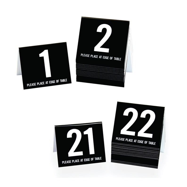 Plastic Table Numbers 1-40, Tent Style Numbers, Various Color Choices W ...