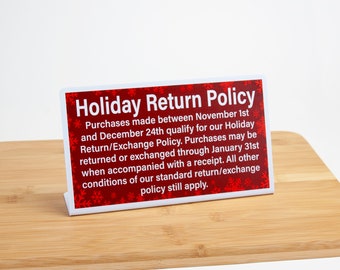 Return Policy Sign - Etsy
