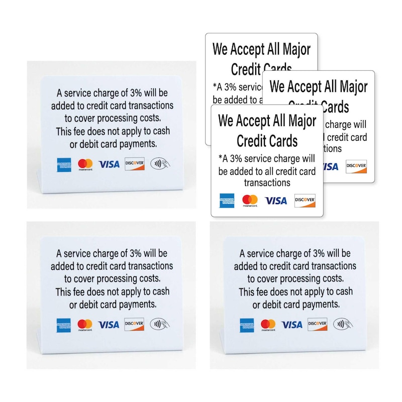 Credit Card Surcharge Sign - Etsy