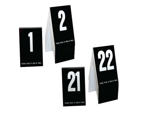 Plastic Table Numbers 1-40 Tent Style Numbers Black W/white | Etsy