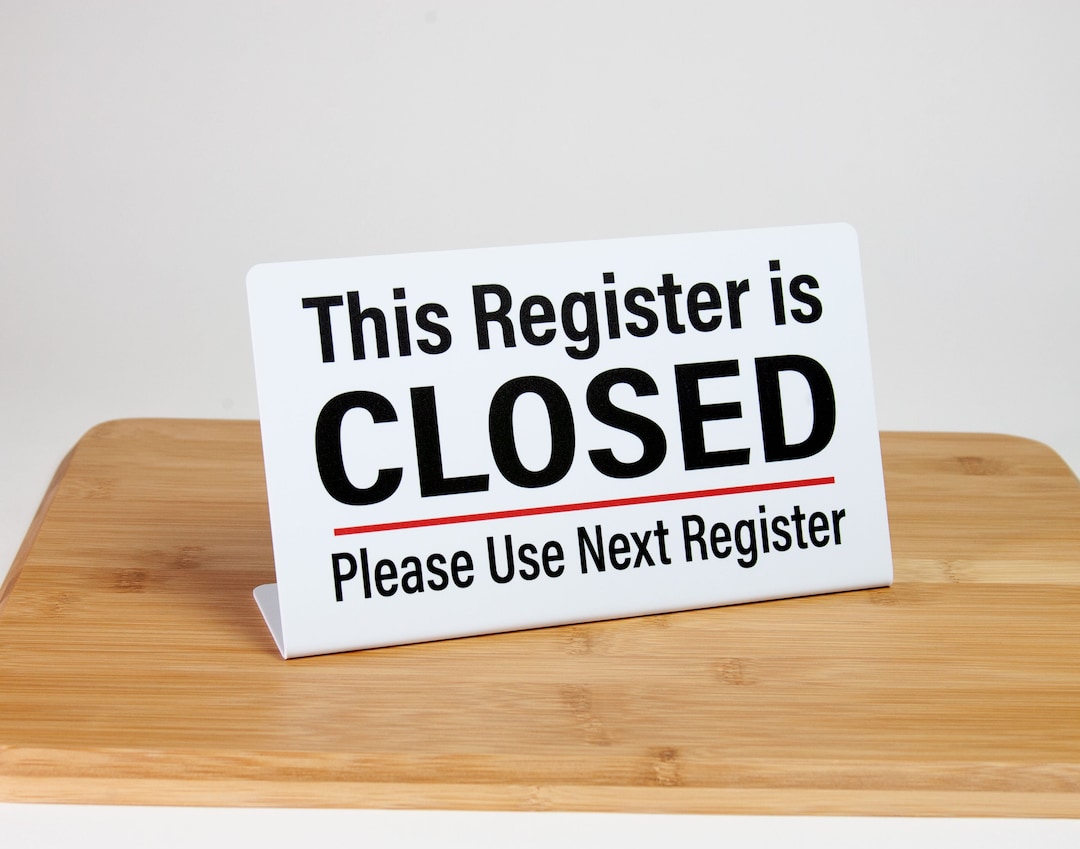 3pk Register Closed Signs, L Style Signs, Plastic, Free Shipping - Etsy
