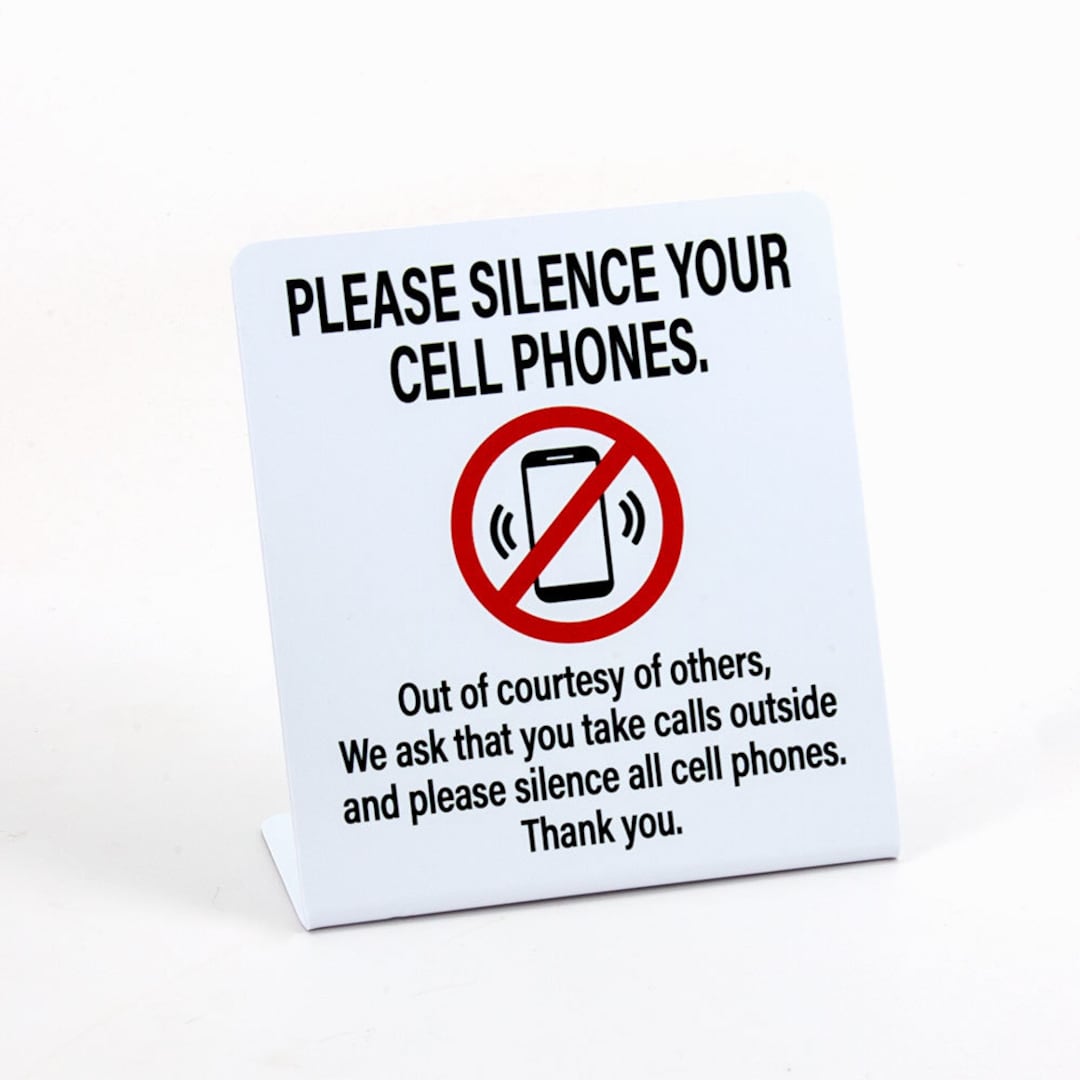 3pk Please Silence Your Cell Phones, Plastic Countertop Sign, Free ...