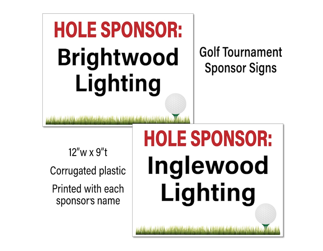 18pk Golf Sponsor Signs Printed With Sponsor's Names - Etsy