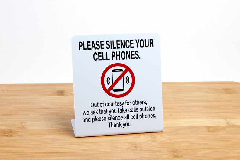 3pk Please Silence Your Cell Phones, Plastic Countertop Sign, Free ...