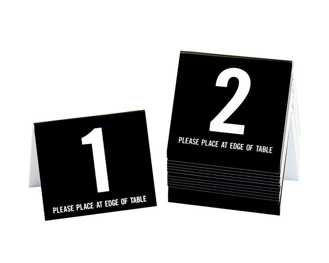 Plastic Table Numbers 1-20, Tent Style Numbers, Various Color Choices W ...