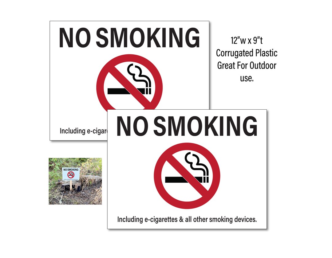 8pk No Smoking Outdoor Signs Corrugated Plastic Free - Etsy