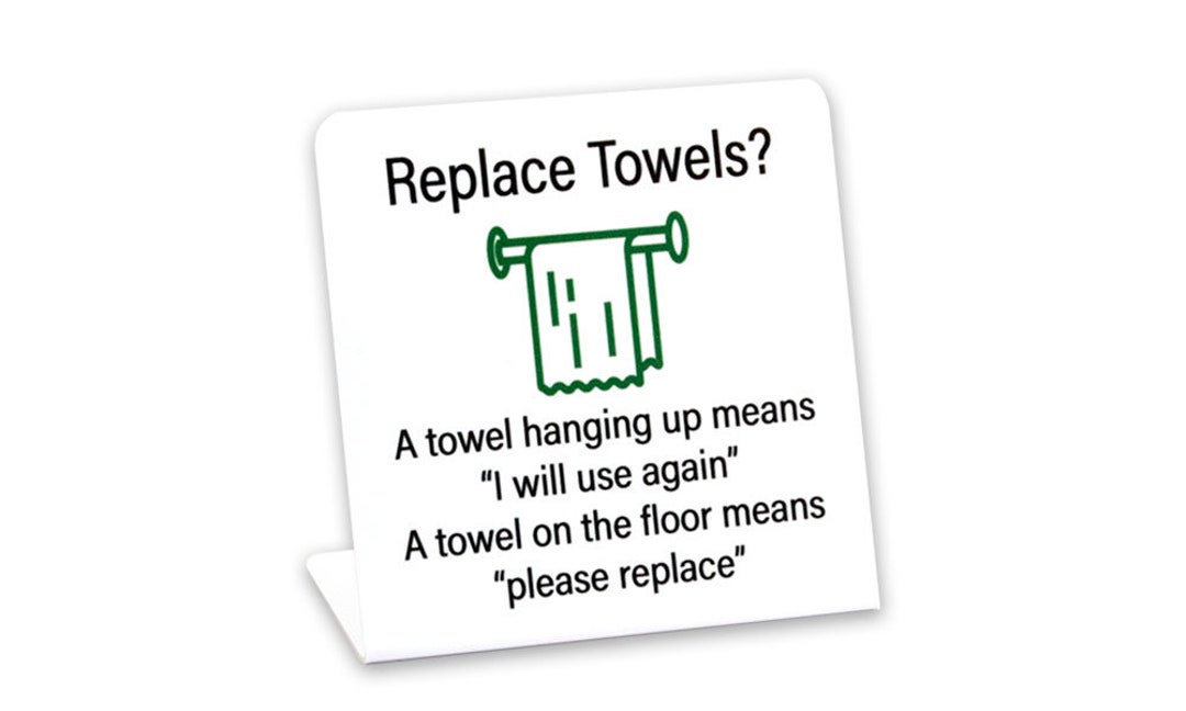 Replace Towels 18pk Guest Room Signs Plastic L Style Signs - Etsy