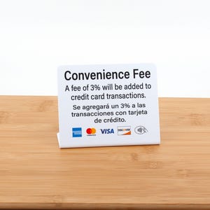 3% Credit Card Fee Sign - Etsy