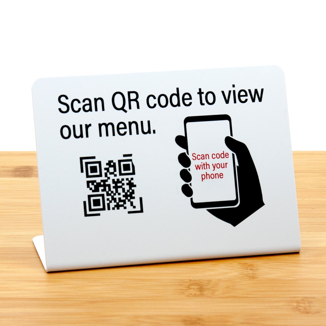 QR Code Restaurant Menu Signs, Plastic, L Style Signs, Free Shipping - Etsy