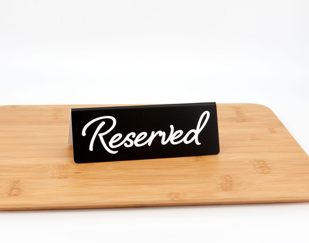 3pk Reserved Signs, Engraved, B&W Tent Style Signs, Free Shipping - Etsy