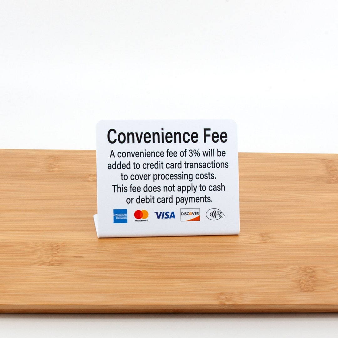 3pk Credit Card Payment Signs W/ Convenience Fee, L Style Counter Sign ...