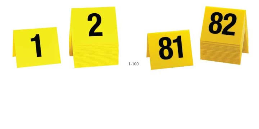 Crime/evidence Markers 1-100, Small Yellow Tent Style, Plastic, Free ...
