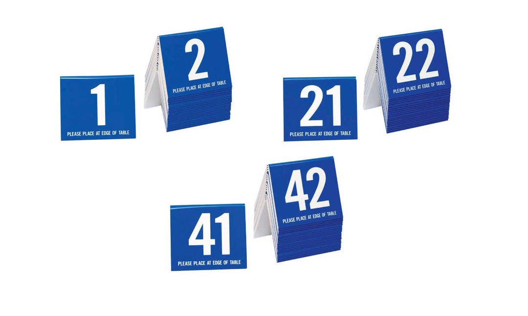 Plastic Table Numbers 1 60 Tent Style Numbers Various Color Etsy