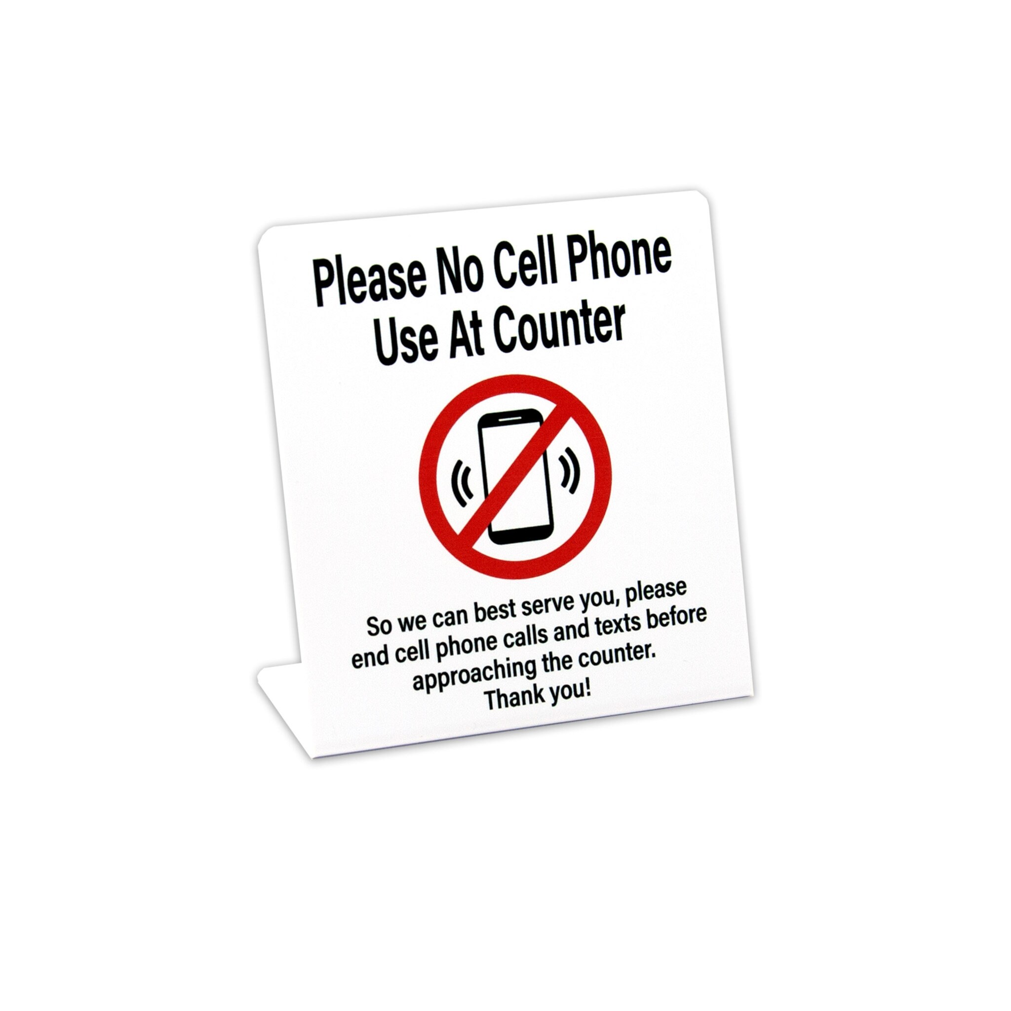 No Cell Phones at Counter Choose Pack Size Plastic Counter | Etsy