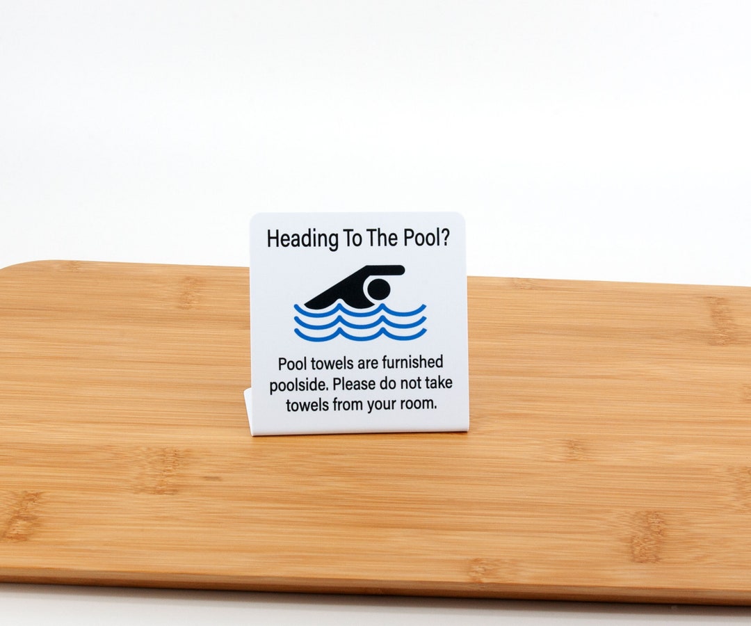 18pk Pool Towel Signs, Guest Room Signs, Plastic L Style Signs, Free ...