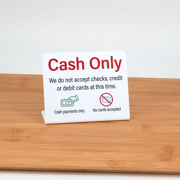 Cash Only Sign - Etsy