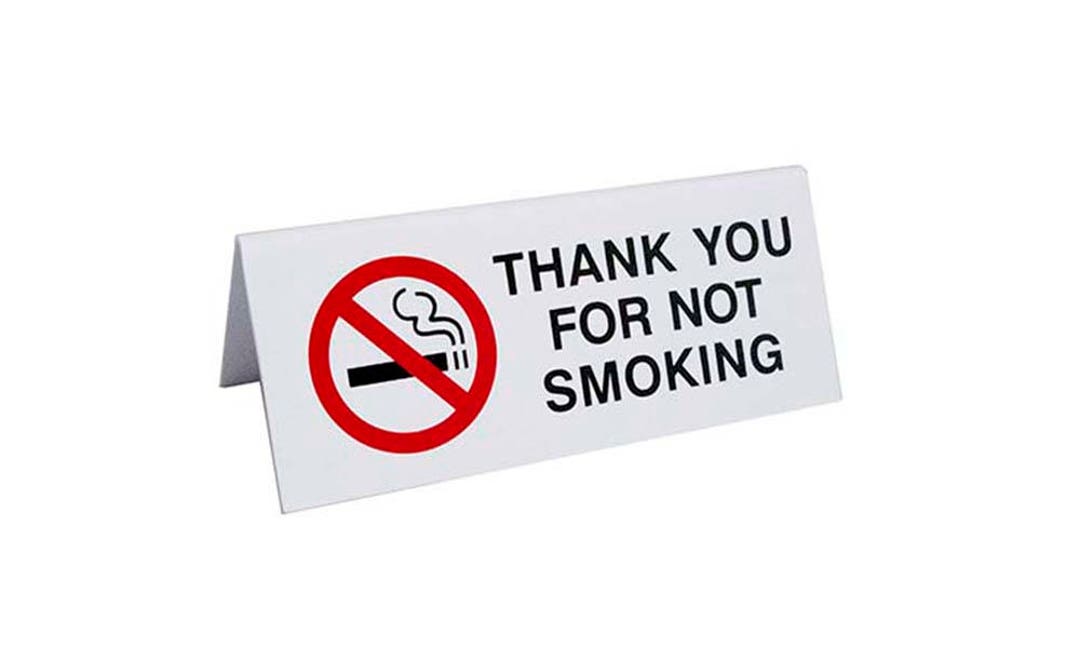 No Smoking Table Tents, 10 Signs per Pack, Plastic, Double Sided, Free ...