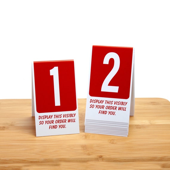 Plastic Table Numbers 1-100 Tent Style Red W/ White Numbers | Etsy