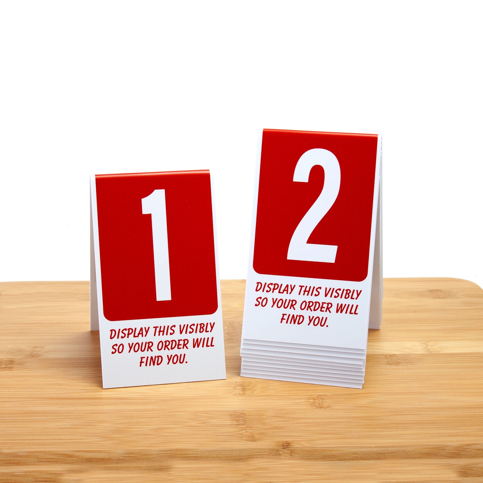 Plastic Table Numbers 1-100, Tent Style, Red W/ White Numbers, Free ...