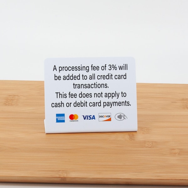 3% Credit Card Fee Sign - Etsy