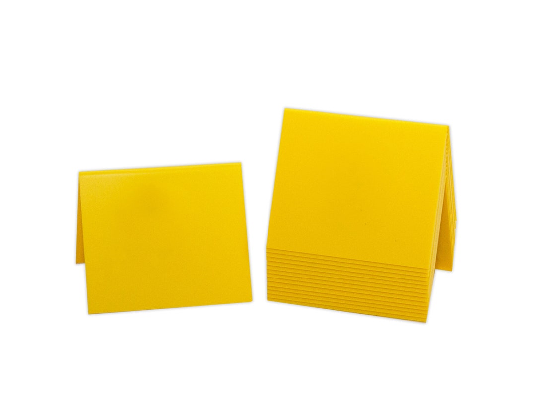 25pk Blank Yellow Plastic Sign Tents, DIY Signs, 3.5" X 3", Free ...