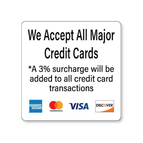 3% Credit Card Fee Sign - Etsy