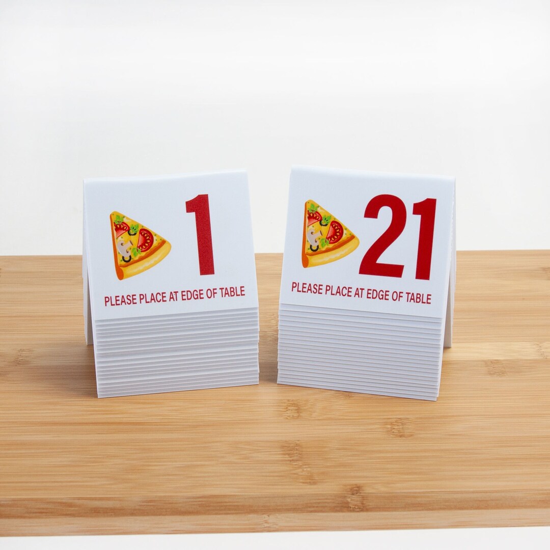 Table Numbers 1-40, pizza Restaruant Tent Style Table Numbers, Free ...