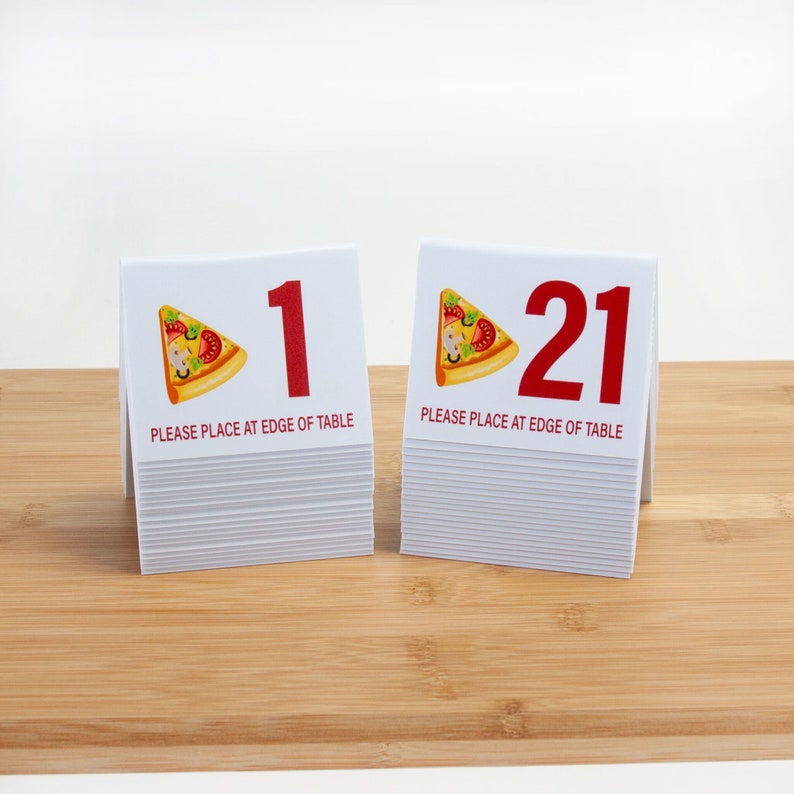 Table Numbers 1-40, Pizza Icon, Tent Style Table Numbers, Free Shipping ...