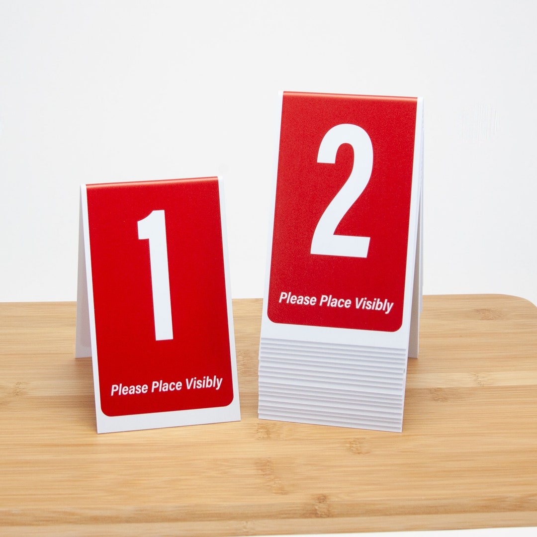 Plastic Table Numbers 1-50, Red W/ White Numbers, Free Shipping - Etsy