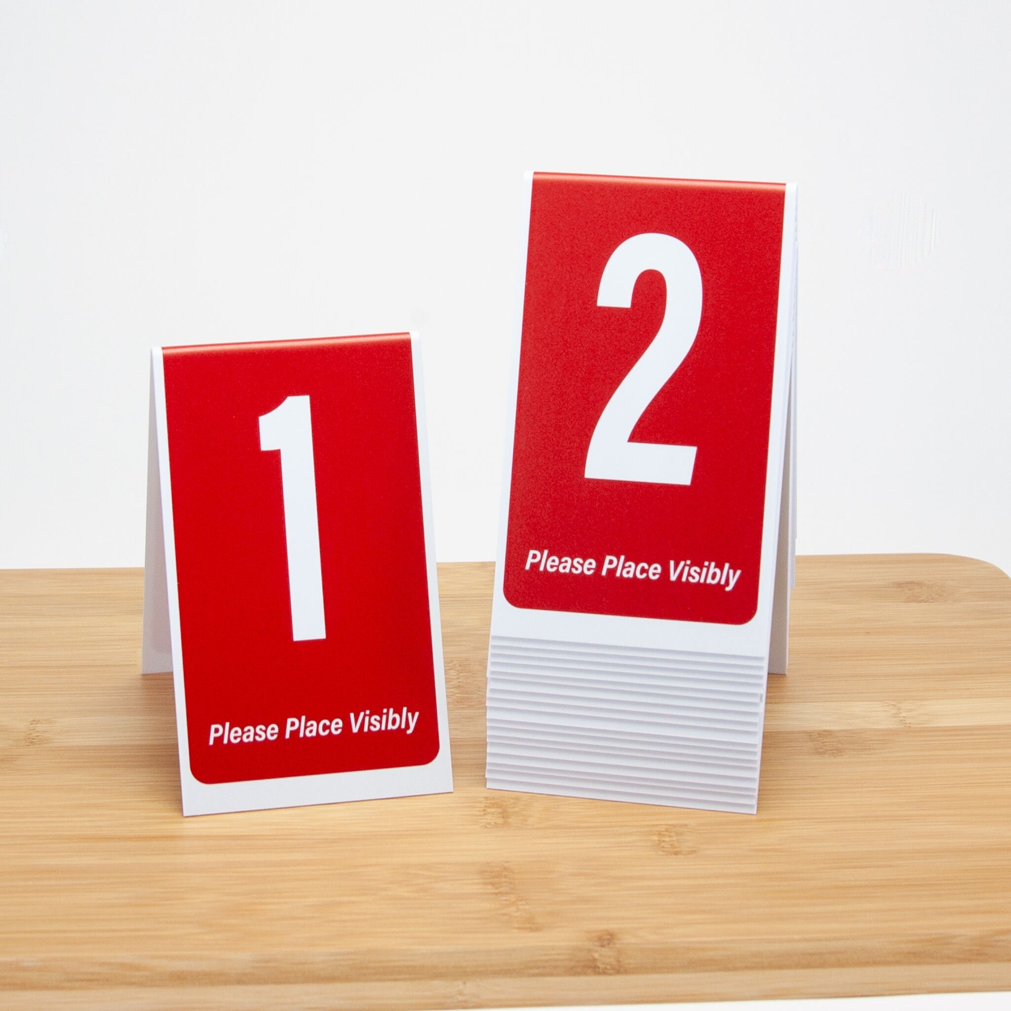 Plastic Table Numbers 1-100, Red W/ White, Free Shipping, Restaruant ...