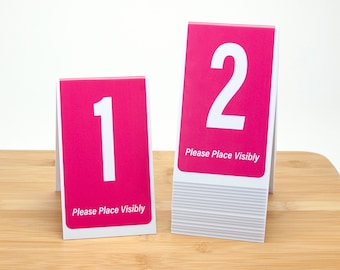 Plastic Table Numbers 1-100, Tent Style Numbers, Choose Color Option W ...