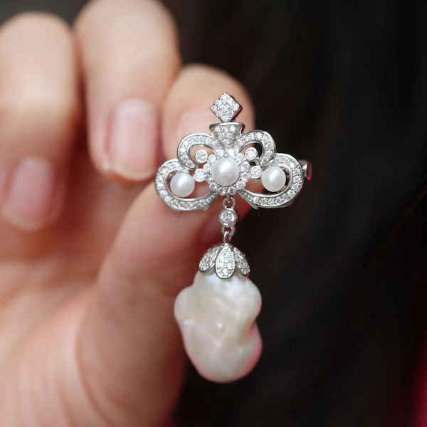 Pearl Brooch - Etsy