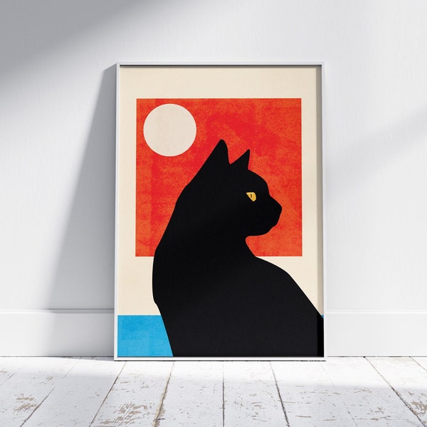 Modern Cat Art - Etsy