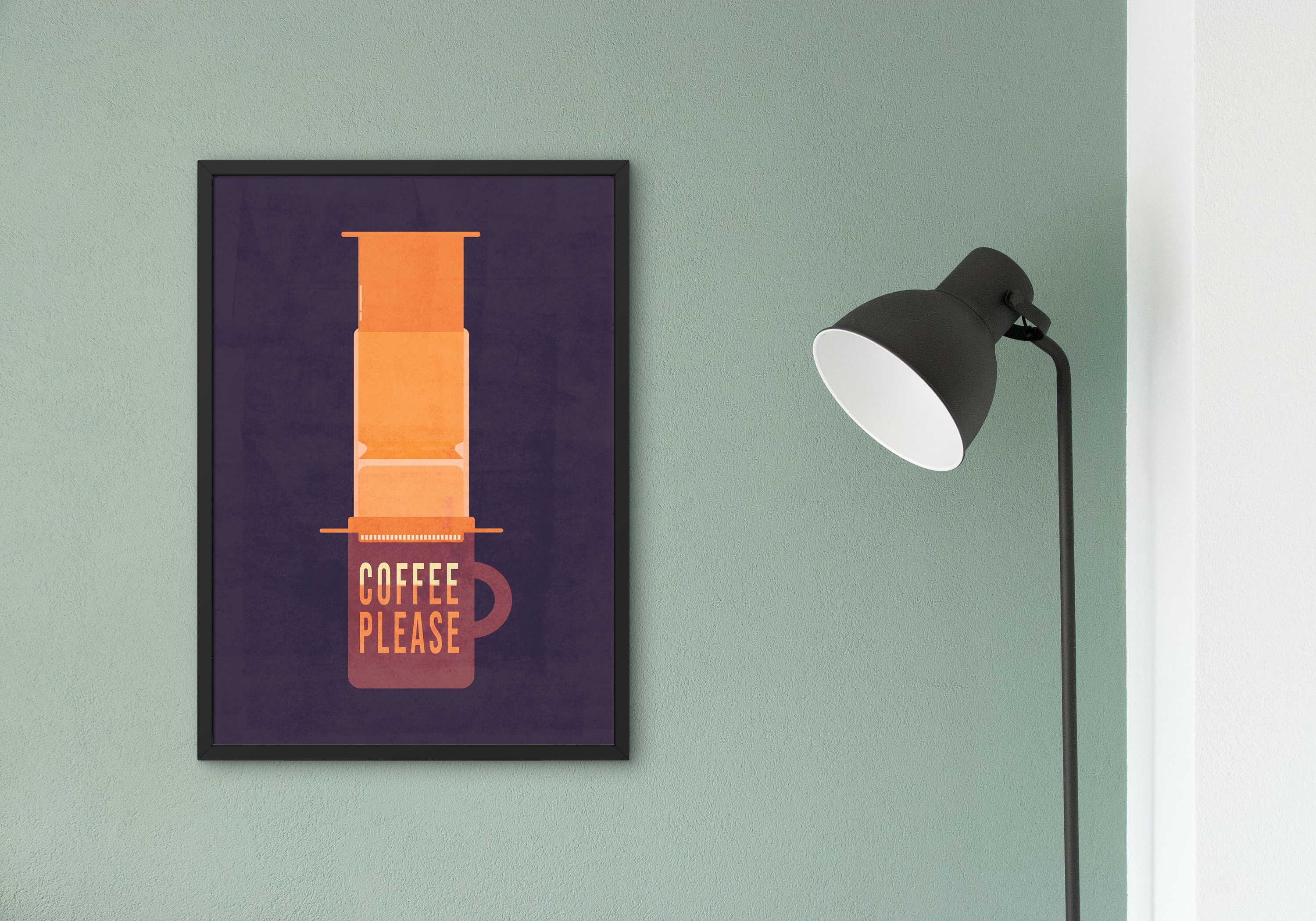 Aeropress Art Print Coffee Maker Poster Mid Century Modern Gift for ...