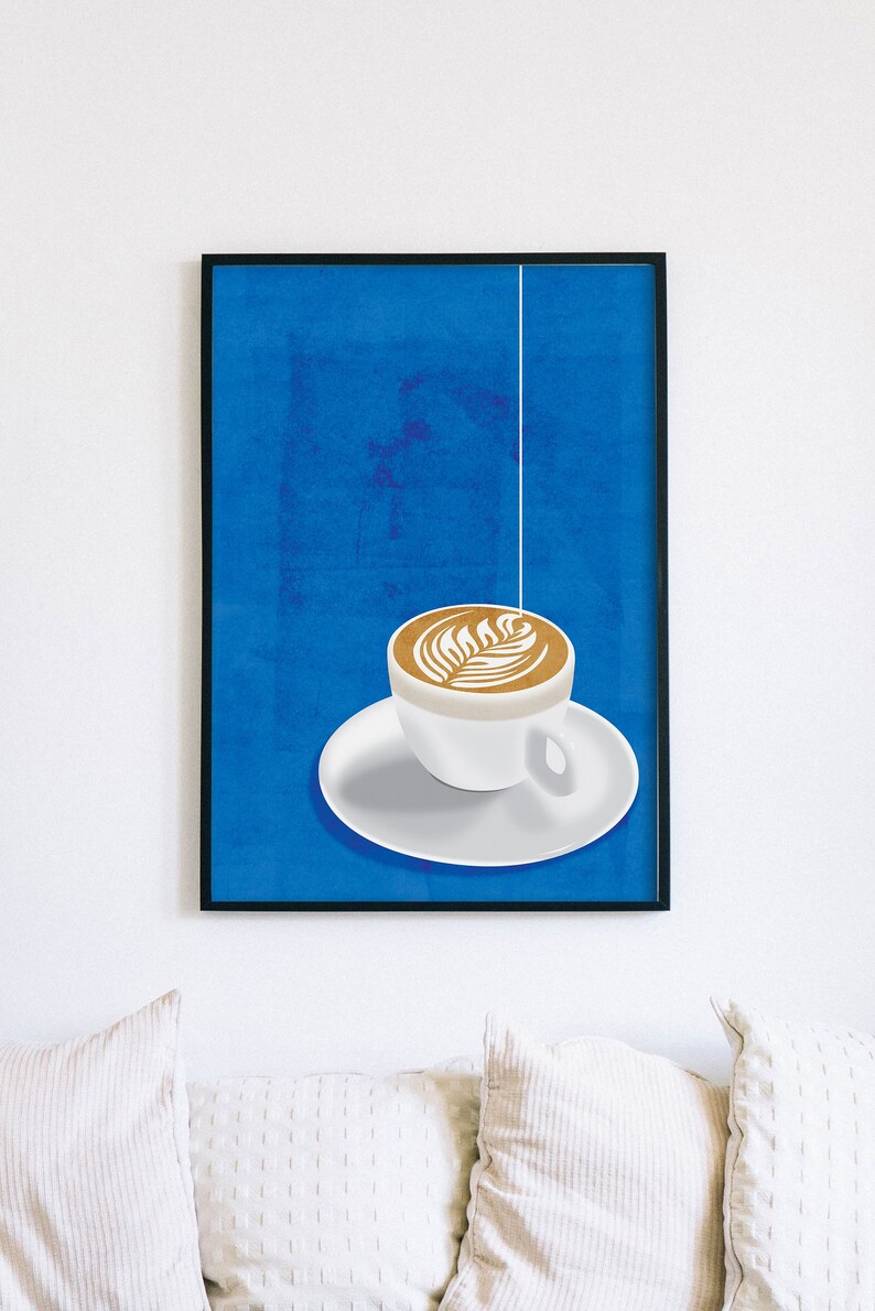Coffee Digital Print Latte Art Coffee Cup Art Print Coffee Lover Poster ...