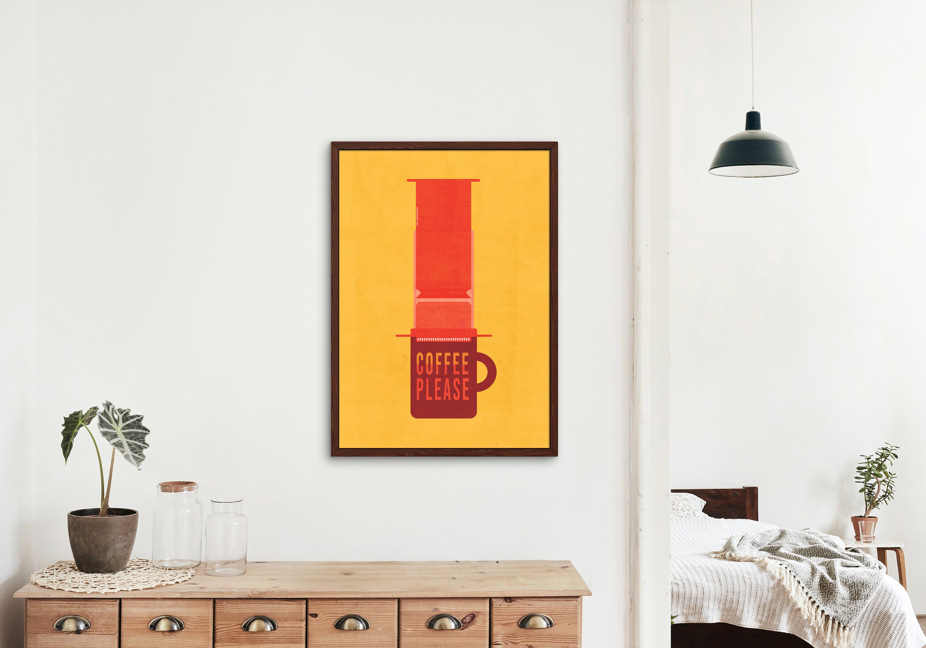 Aeropress Art Print Coffee Maker Poster Mid Century Modern Gift for ...