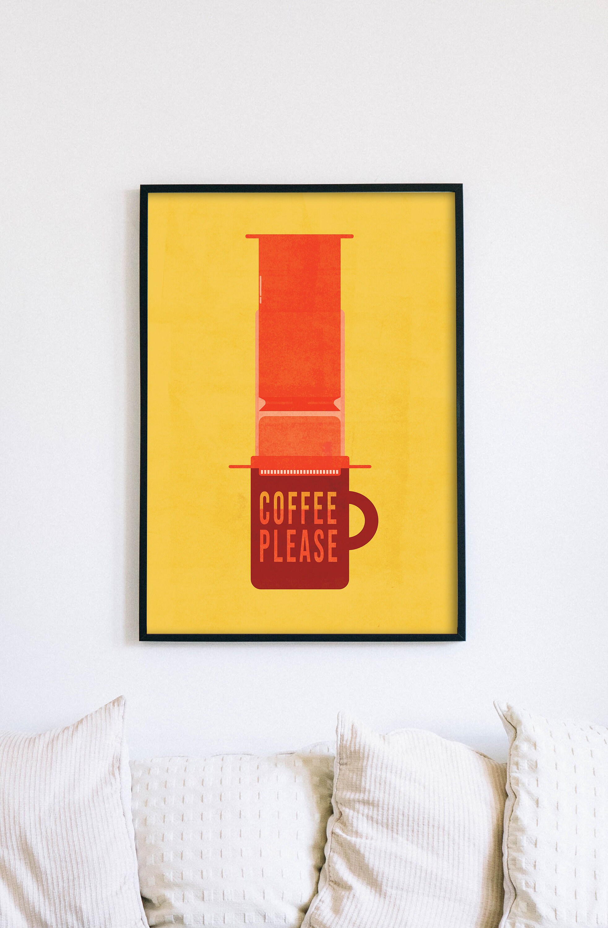 Aeropress Art Print Coffee Maker Poster Mid Century Modern Gift for ...