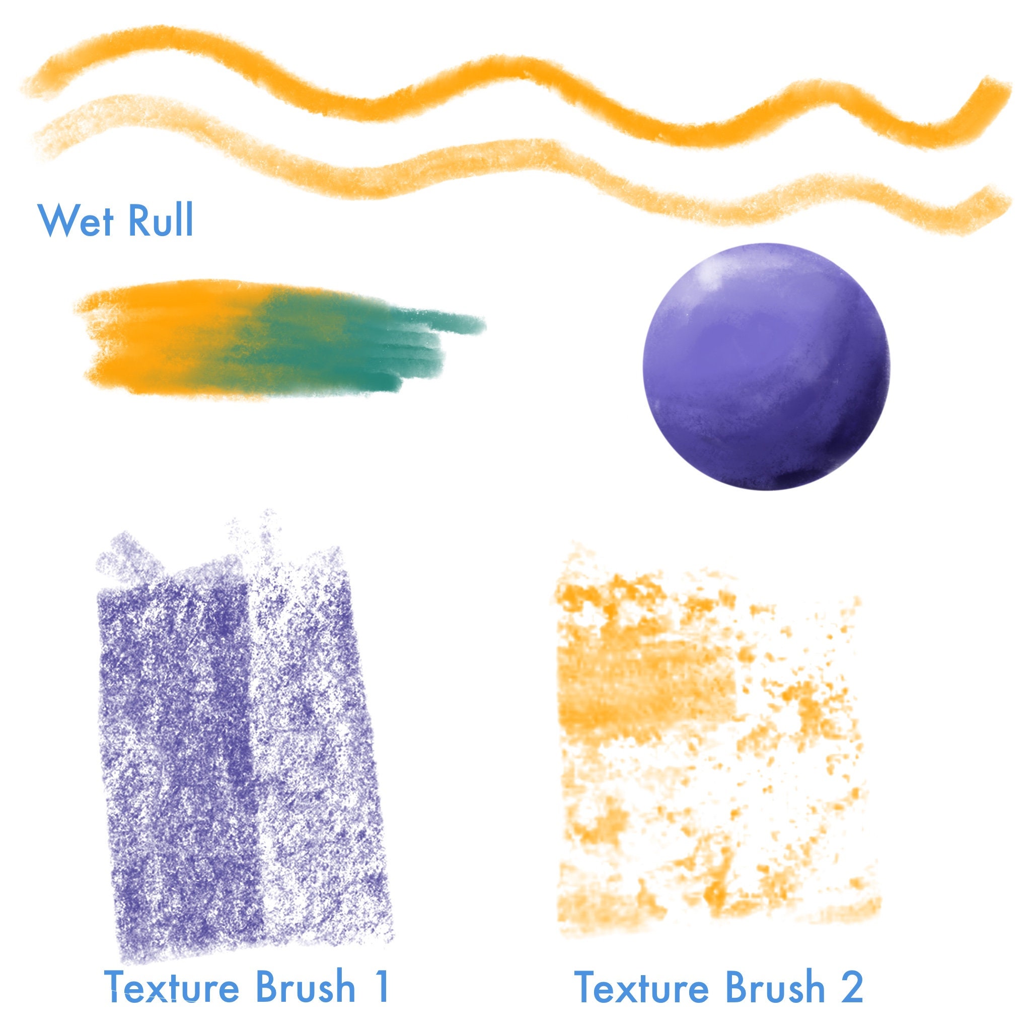 Procreate Texture Brush Set Painterly Rull Texture Brush Pack for ...