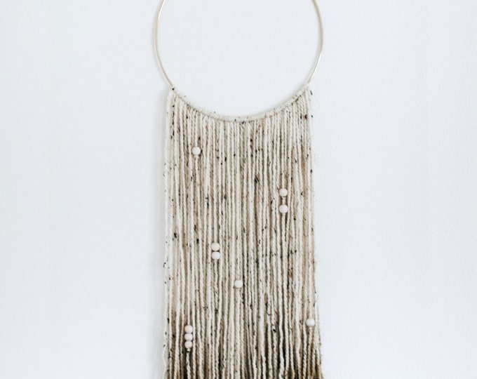 Gold Dipped Macrame White Yarn Wall Hanging With Gold Ring Alaskan ...