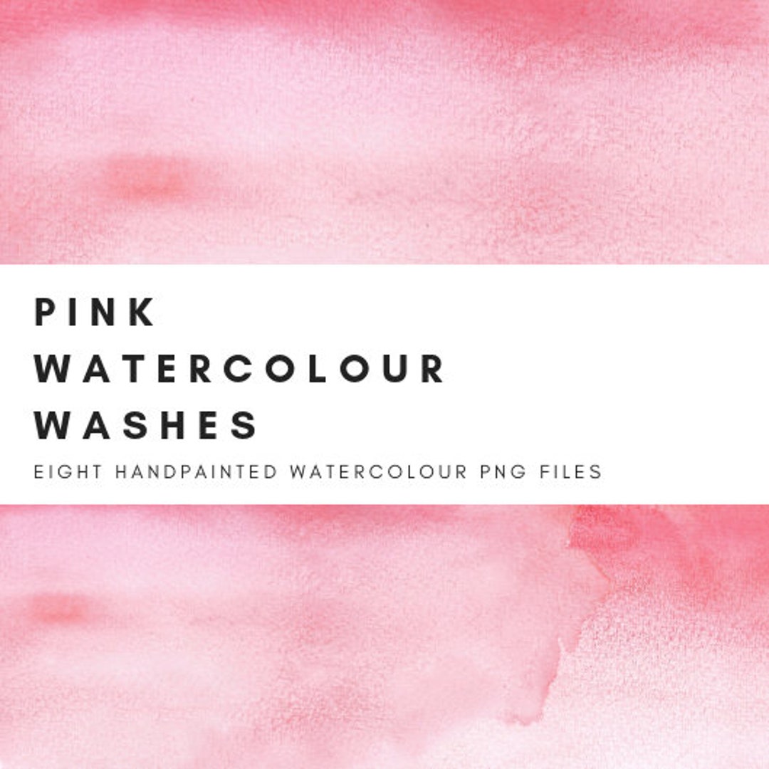 Pink Watercolor Wash Clip Art Brush Strokes Backgrounds Digital Art ...