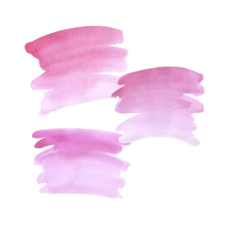 Pink Watercolor Wash Clip Art Brush Strokes Backgrounds - Etsy Australia