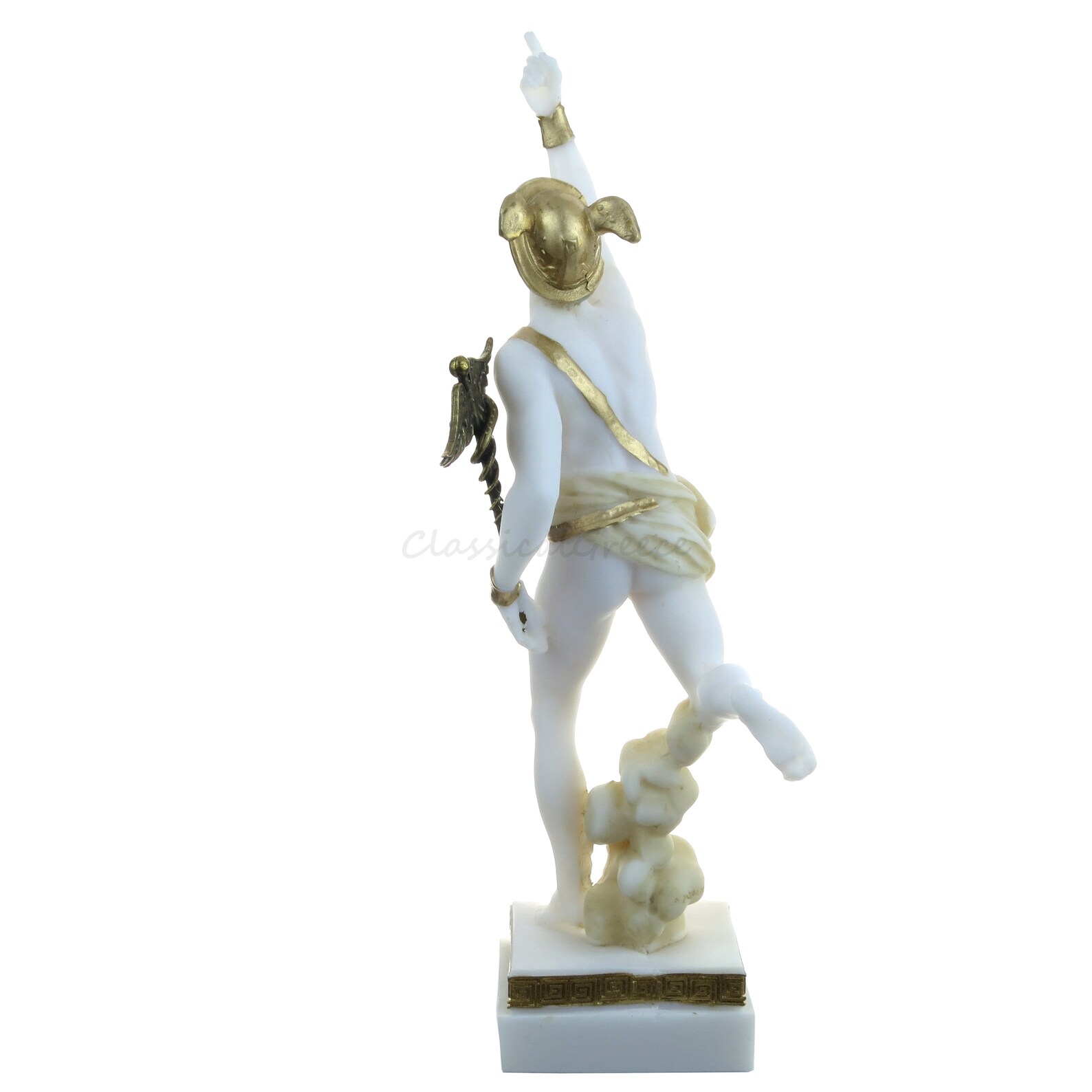 Statue Ancient Greek God Hermes Alabaster 10 24cm Cast Marble Mythology ...