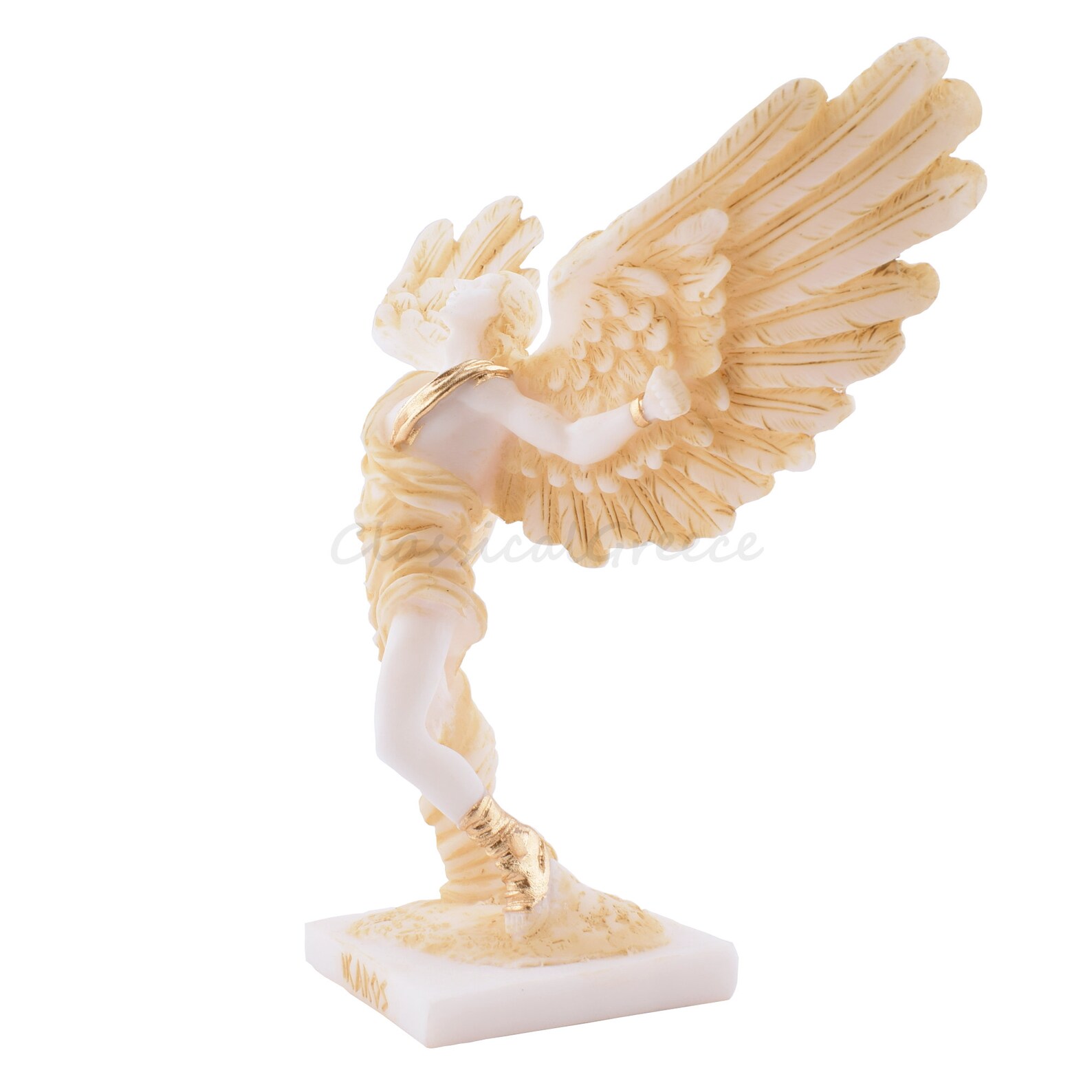 Statue Greek Mythology Icarus Winged 6.41 16.3 Cm Cast Marble White ...