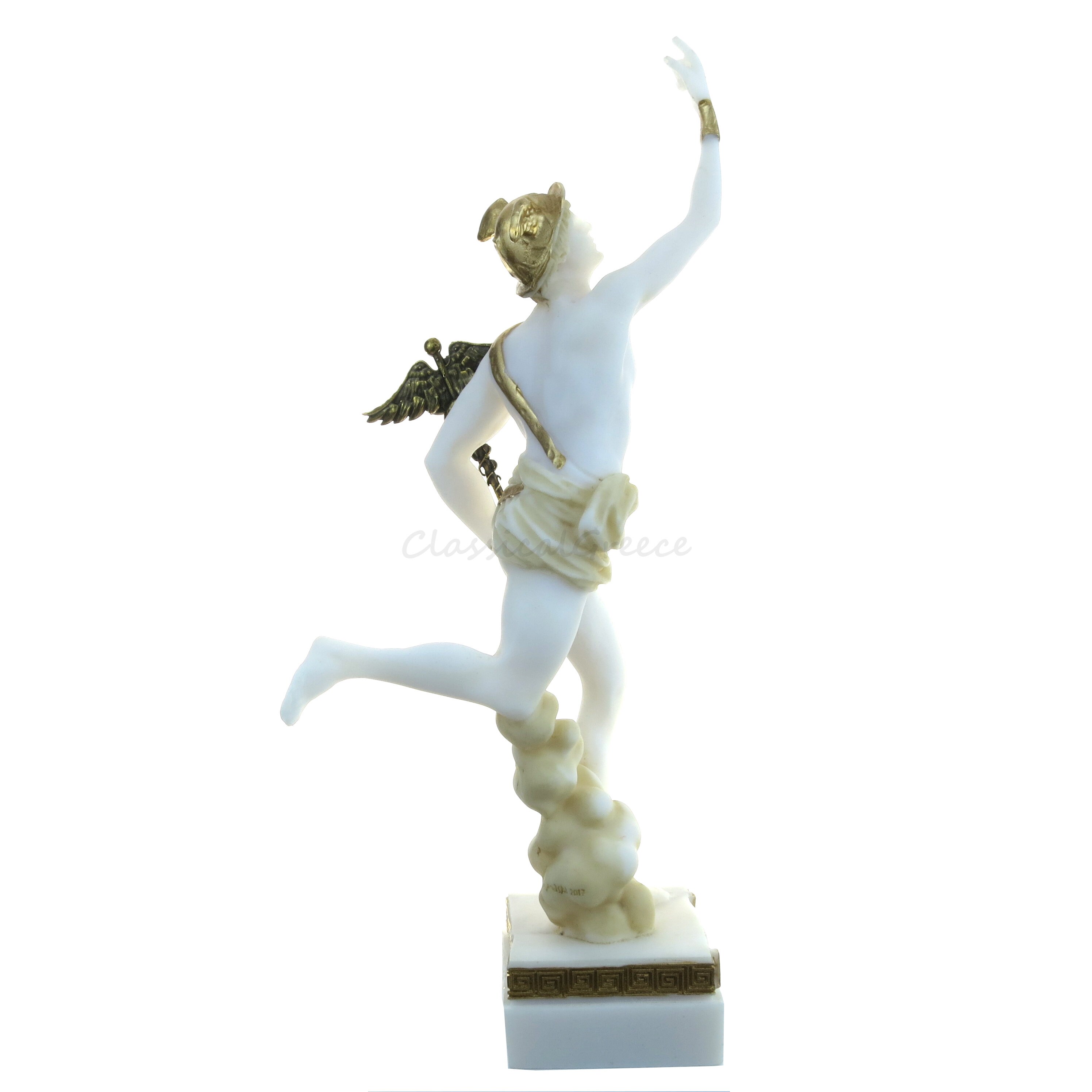 Statue Ancient Greek God Hermes Alabaster 10 24cm Cast Marble Mythology ...
