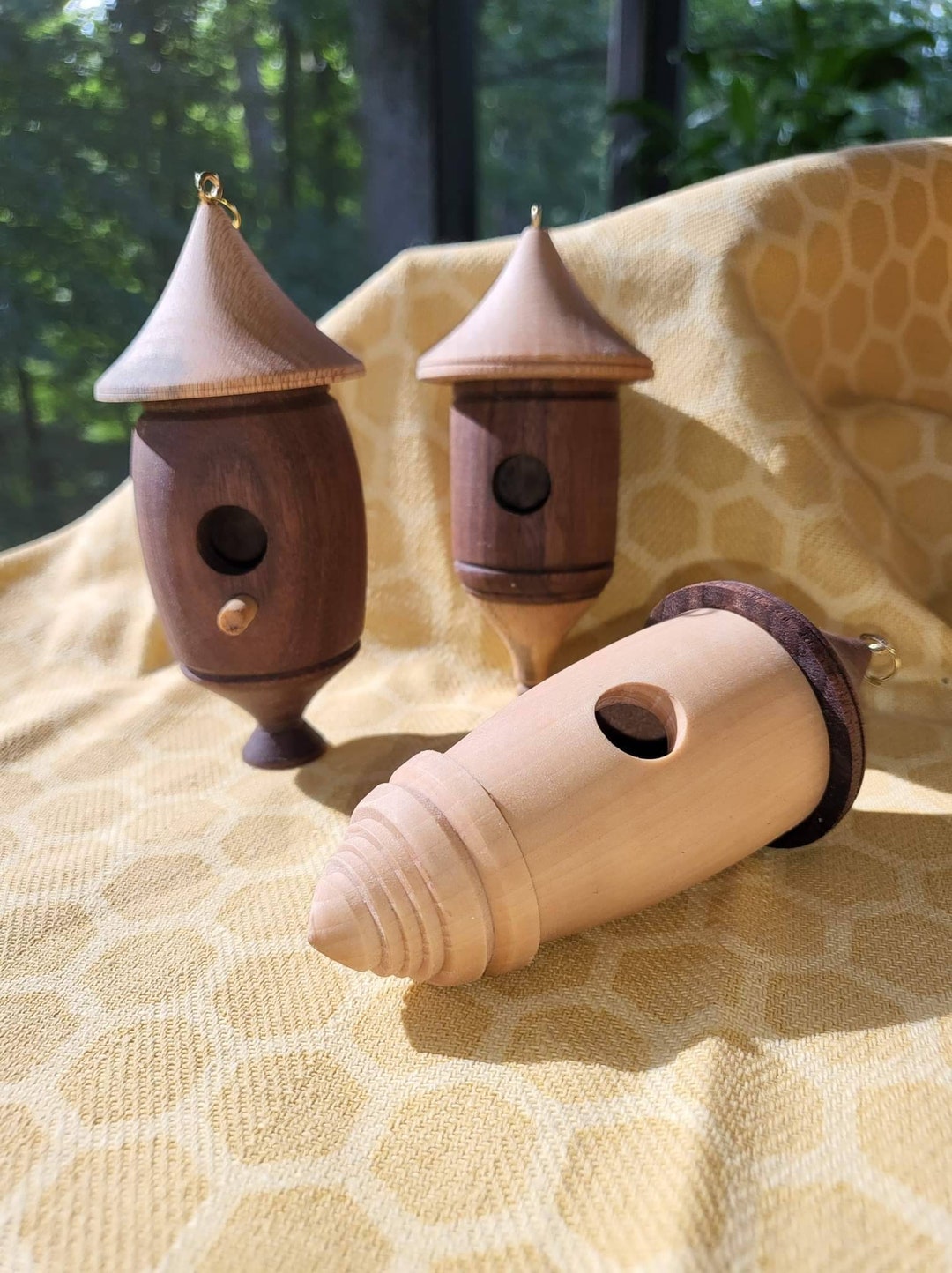 Hand Turned Miniature Birdhouse Ornaments - Etsy